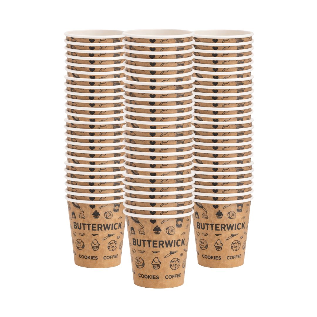 8oz Single Wall Butterwick Paper Cups – Price Panda