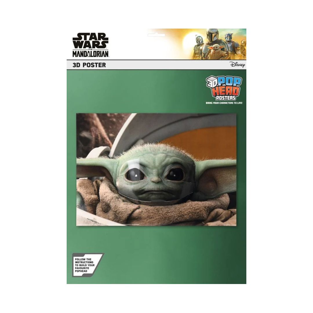 Disney Star Wars The Mandalorian Grogu Face 3D PopHeads Poster – Price ...